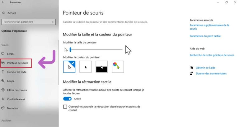 Windows 10 : Comment modifier le curseur de la souris et le pointeur