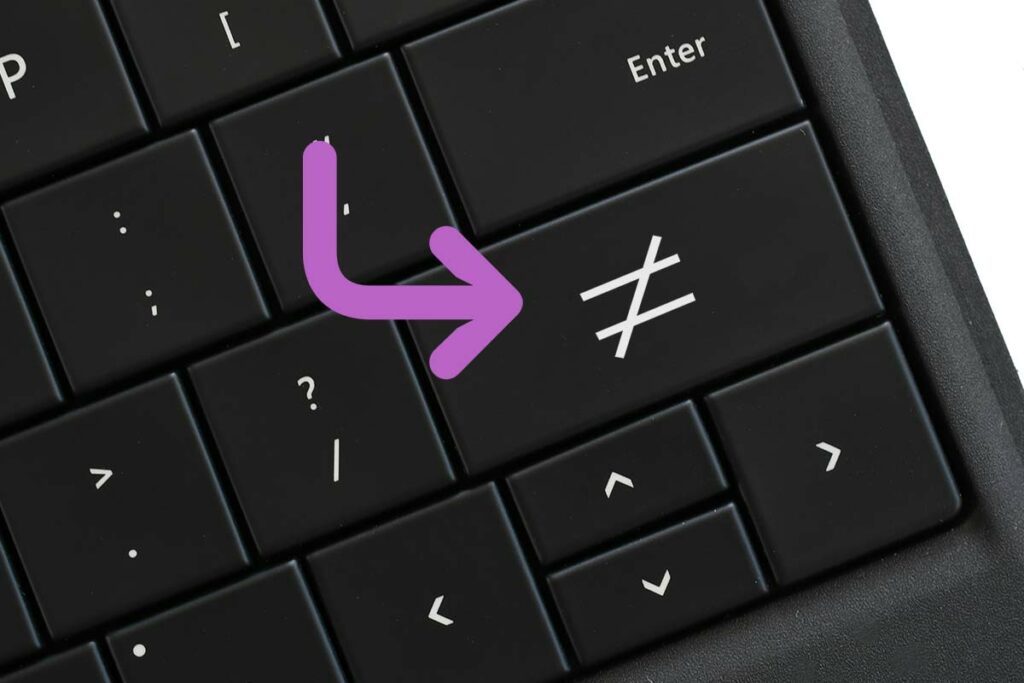 Comment écrire le signe différent (≠) au clavier